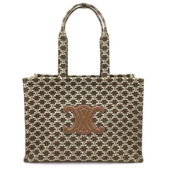 Celine | Bags | Celine Hippo Tice Triomphe Canvas Textile Calfskin ...
